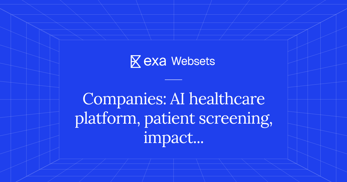 5 Companies: AI healthcare platform, patient screening, impact on ...