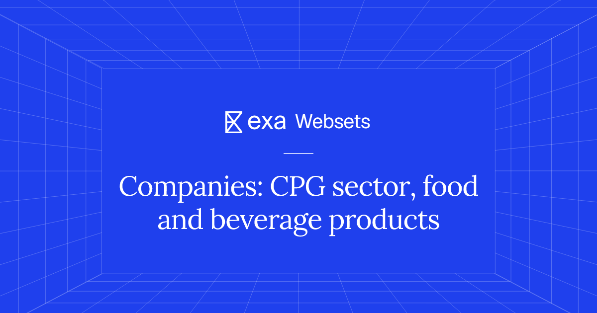 5 Companies: CPG sector, food and beverage products | Exa Websets