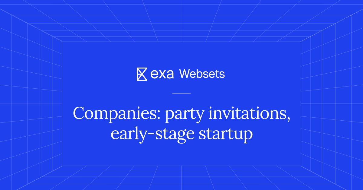 5 Companies: party invitations, early-stage startup | Exa Websets