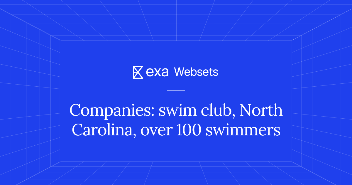 5 Companies: swim club, North Carolina, over 100 swimmers | Exa Websets