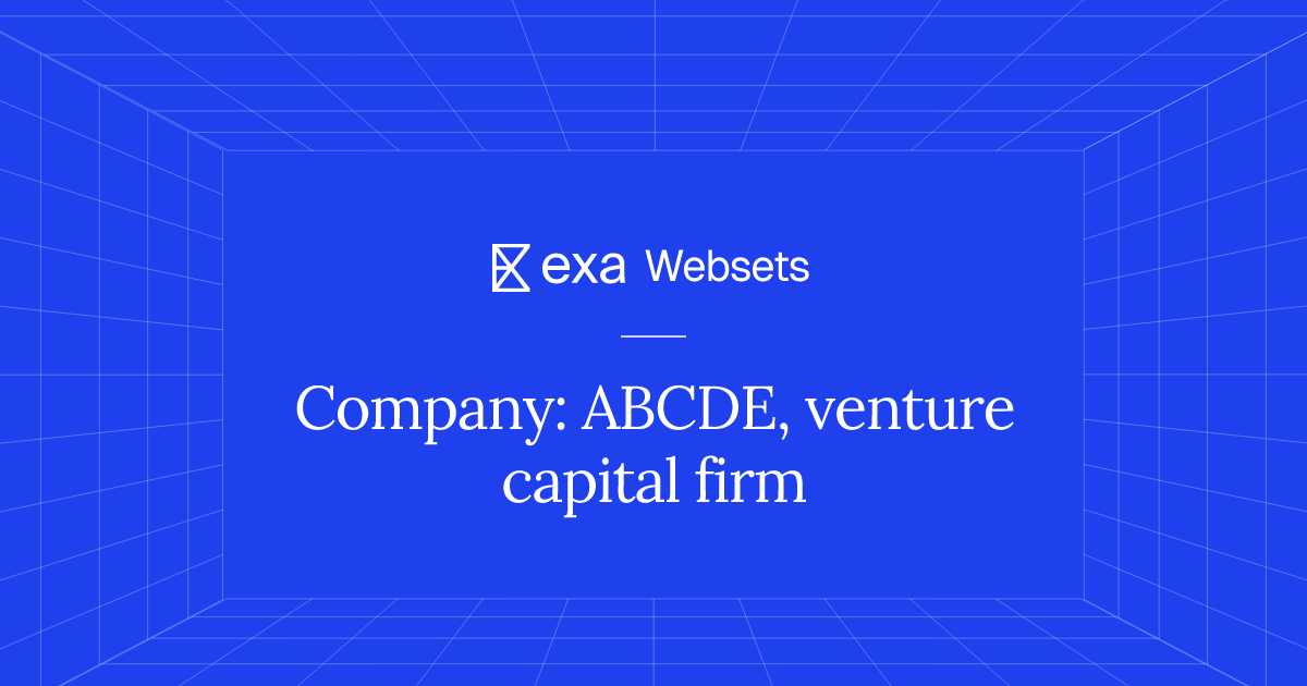 5 Company: ABCDE, venture capital firm | Exa Websets