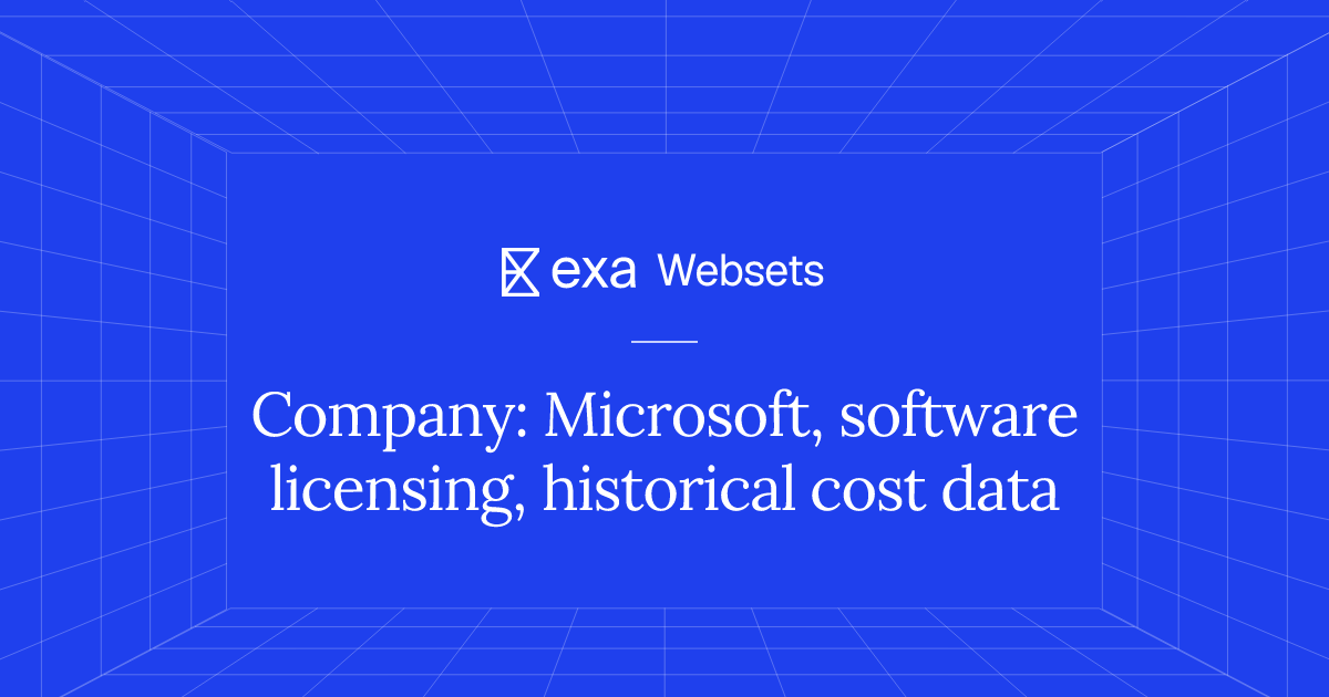 10 Company: Microsoft, software licensing, historical cost data | Exa ...