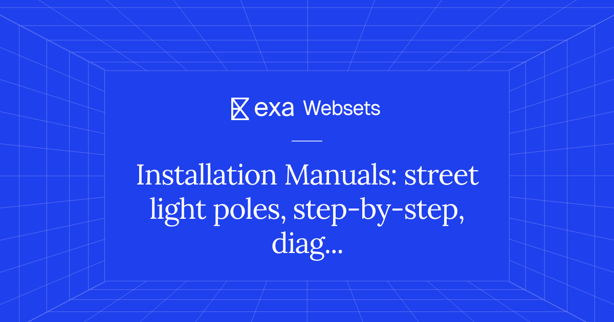 5 Installation Manuals: street light poles, step-by-step, diagrams ...