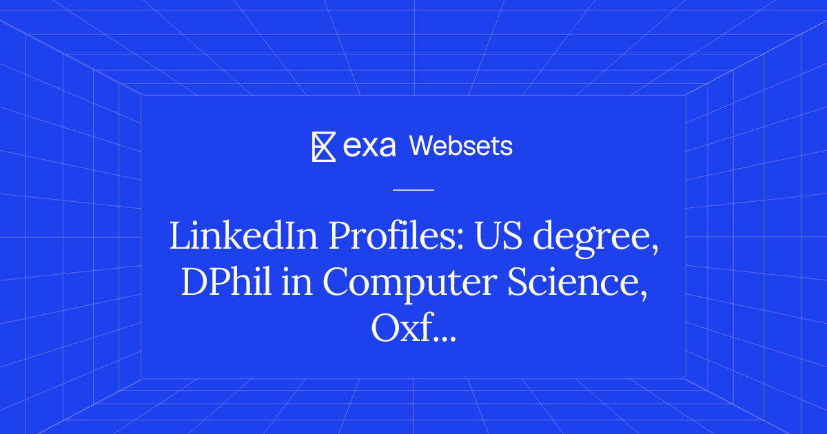 5 LinkedIn Profiles: US degree, DPhil in Computer Science, Oxford | Exa ...