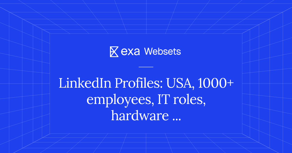 5 LinkedIn Profiles: USA, 1000+ employees, IT roles, hardware procurement | Exa Websets