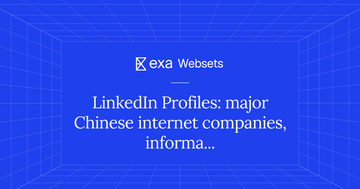 5 LinkedIn Profiles: major Chinese internet companies, informatics ...