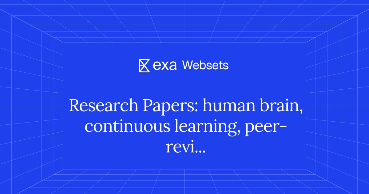 5 Research Papers: human brain, continuous learning, peer-reviewed ...