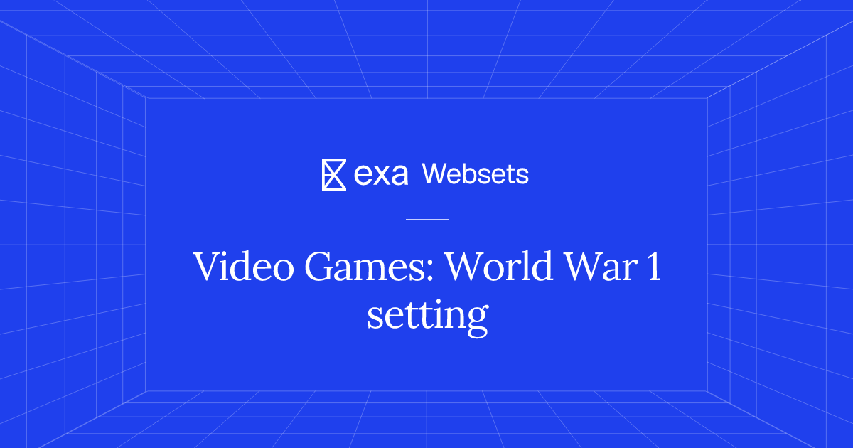 10 Video Games: World War 1 setting | Exa Websets